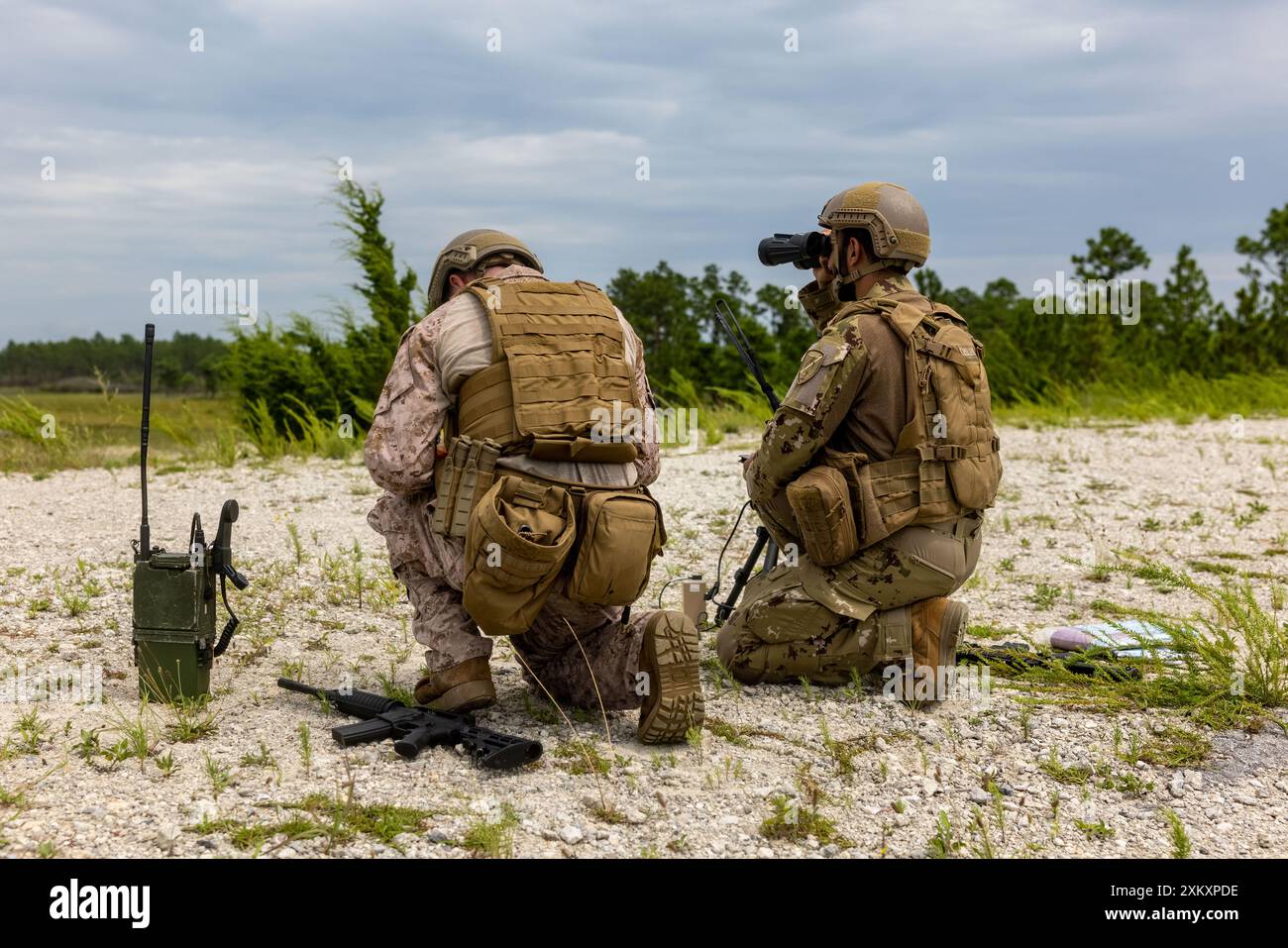 A U.S. Marine with 2nd Air Naval Gunfire Liaison Company, II Marine ...