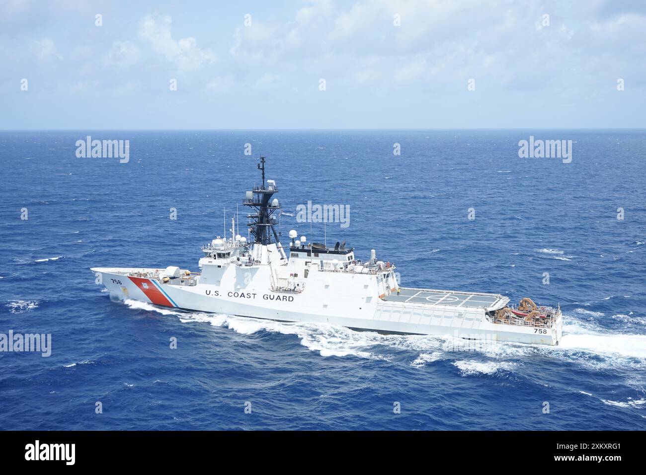 Coast Guard Cutter Stone (WMSL 758) makes way, June 29, 2024, in the ...