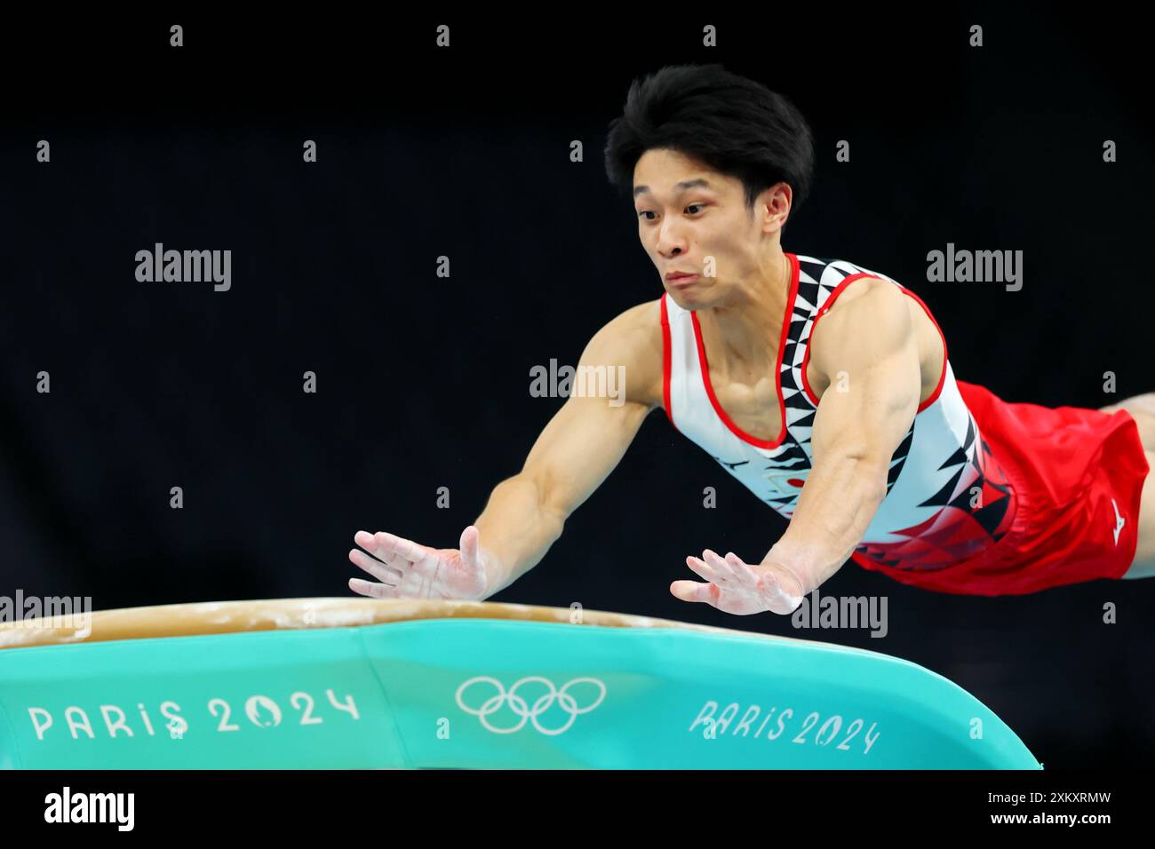 Paris, France. 24th July, 2024. Wataru Tanigawa (JPN) Gymnastics - Artistic : Men's training ...