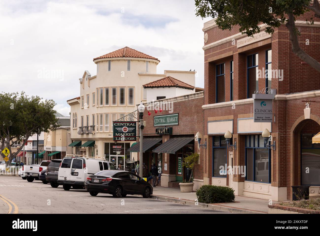Fillmore, California, USA - March 24, 2024: Afternoon light shines on ...