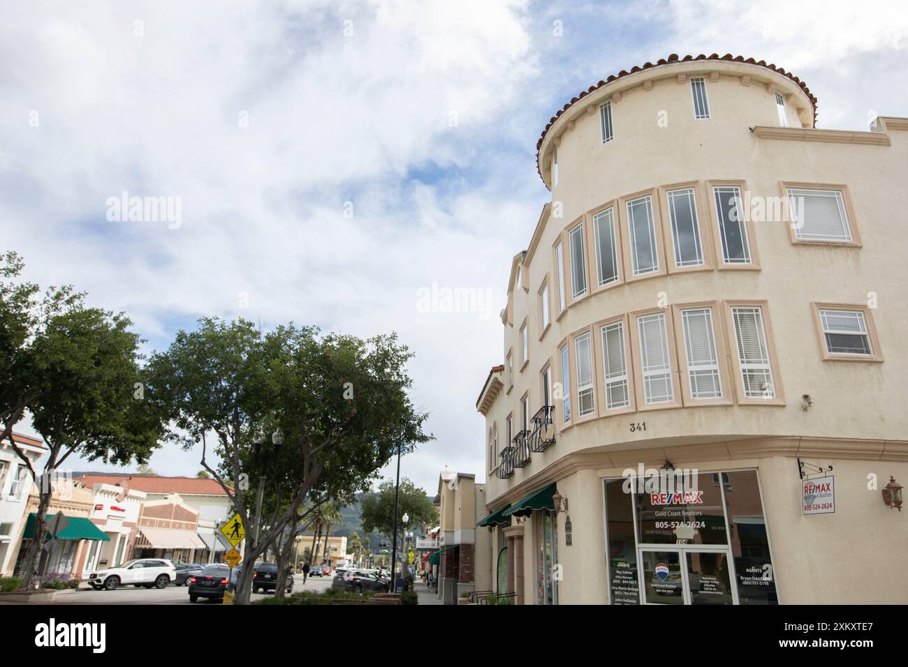 Fillmore, California, USA - March 24, 2024: Afternoon light shines on ...