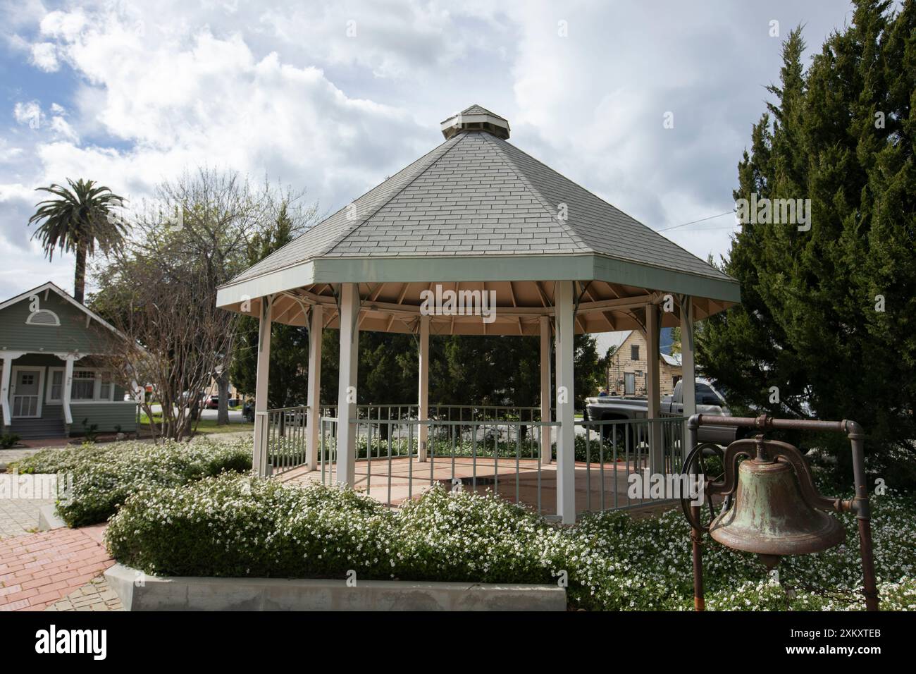 Fillmore, California, USA - March 24, 2024: Afternoon light shines on ...