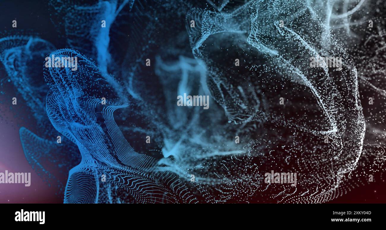 Image of glowing blue mesh moving over dark background Stock Photo - Alamy