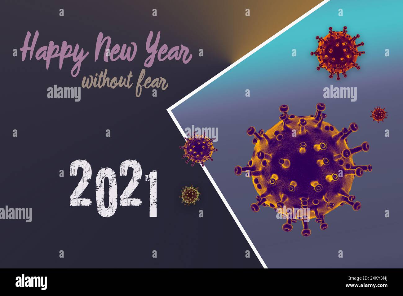 Happy New Year without fear wording New Year concept Stock Photo - Alamy