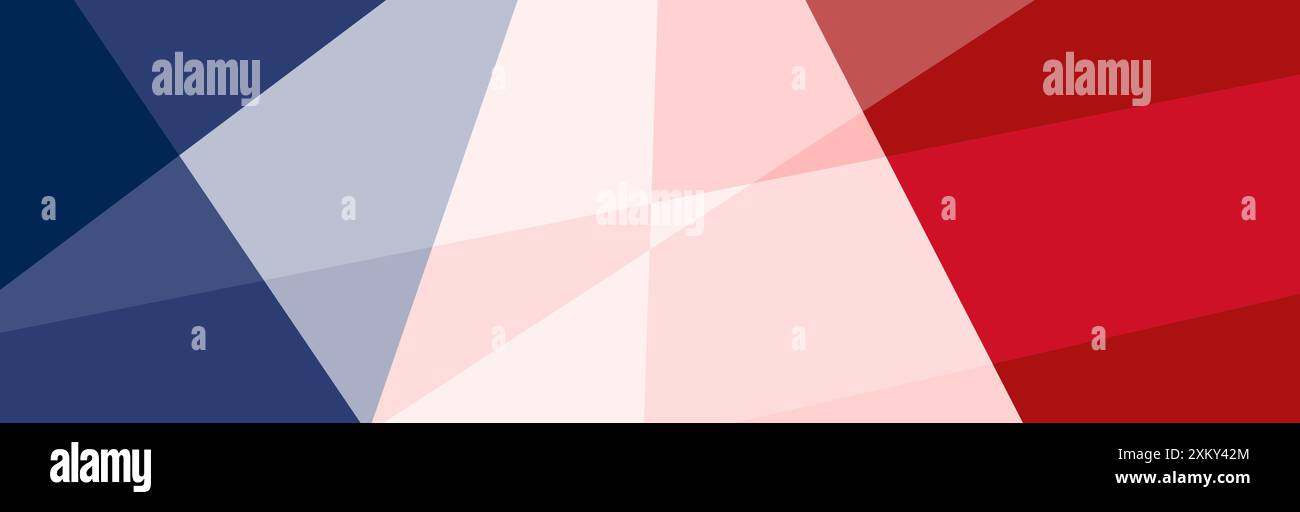 Abstract polygonal style France flag colors horizontal banner. French ...