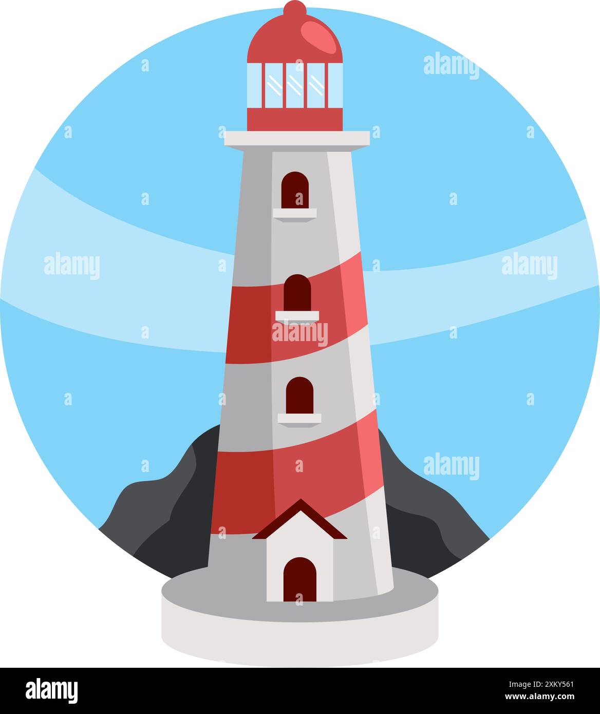Coast with rocks an tower Stock Vector Images - Alamy