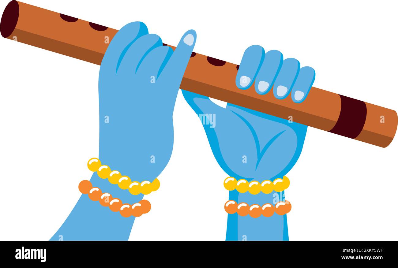 lord krishna playing bansuri in janmashtami festival Stock Vector Image ...