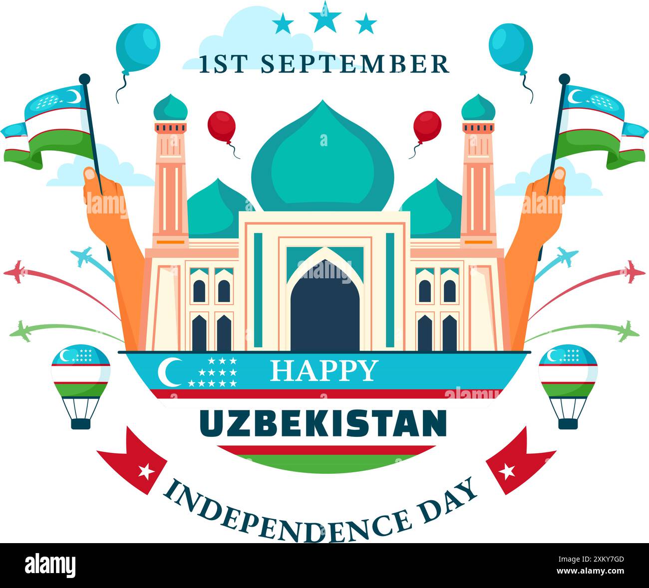 Happy Uzbekistan Independence Day Vector Illustration on September 1st ...