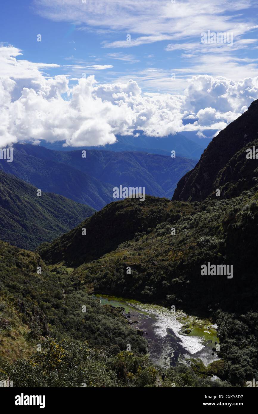 Urubamba River running trough the Andes Mountains, Inka Trail, Cusco ...