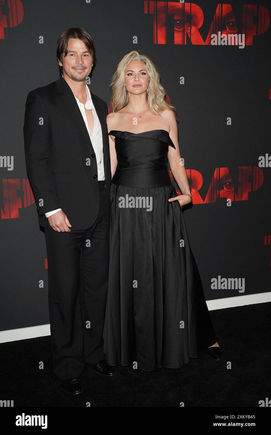 Ny. 24th July, 2024. Josh Hartnett, Tamsin Egerton at arrivals for TRAP ...