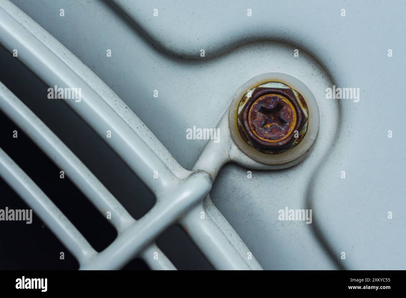 Close-up of a rusty bolt, highlighting the effects of time and ...