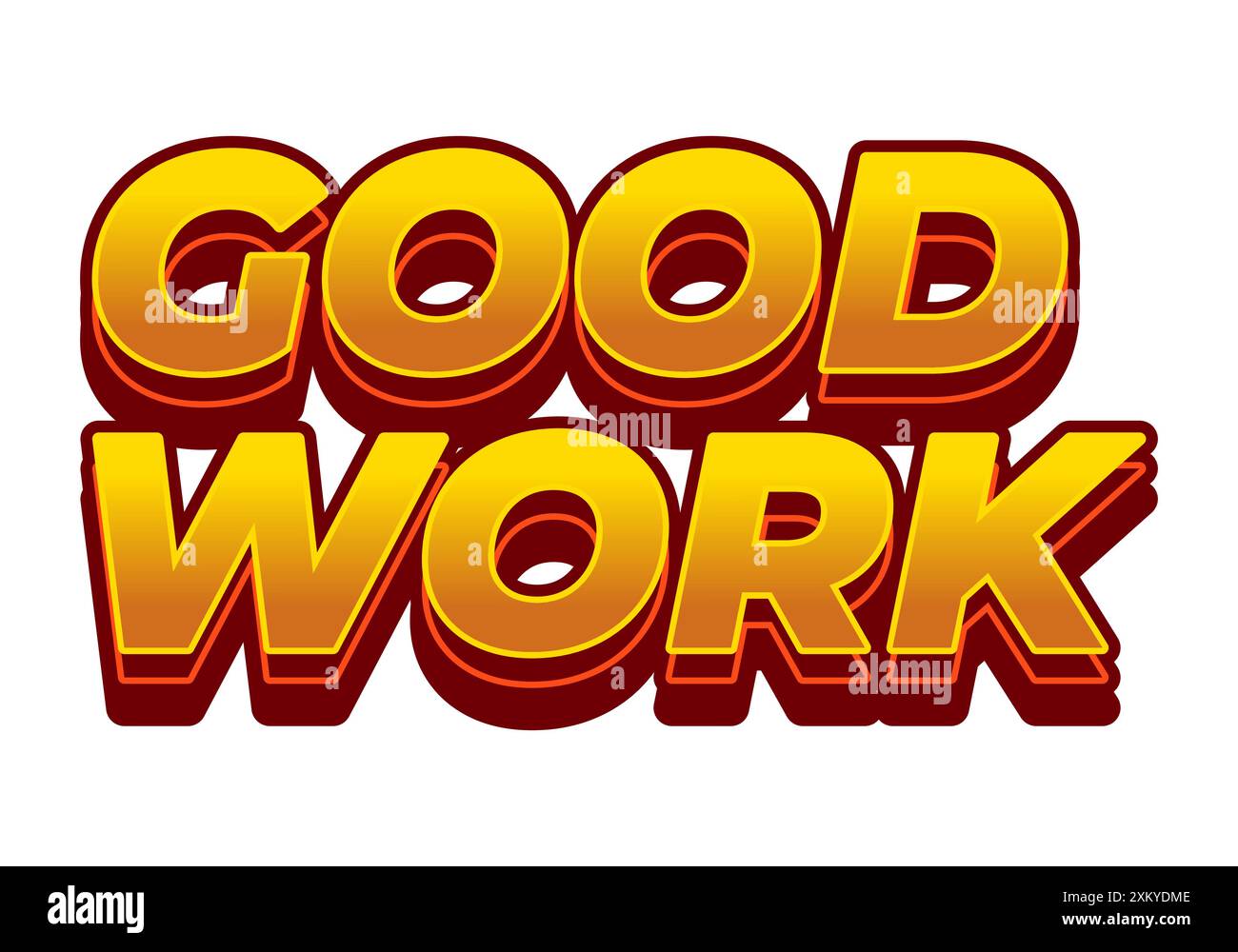 Good work. Text effect design in 3D style with good colors Stock Vector ...