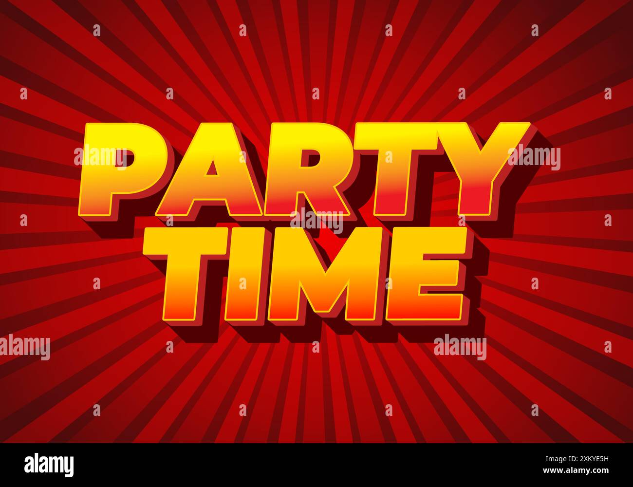 Party time. Text effect design in 3D look with eye catching colors ...