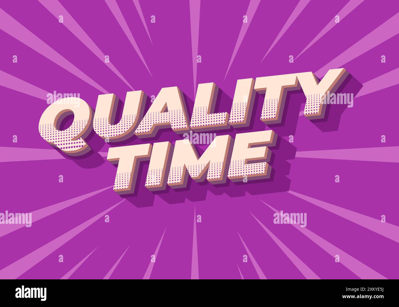 Quality time. Text effect design in 3D style with good colors Stock ...