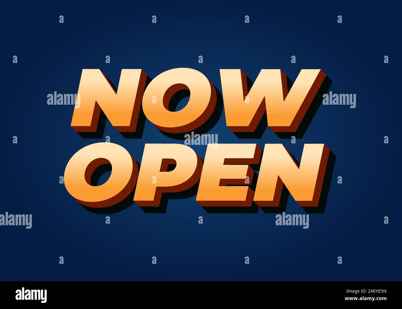 Now open. Text effect design in 3D style with good colors Stock Vector ...