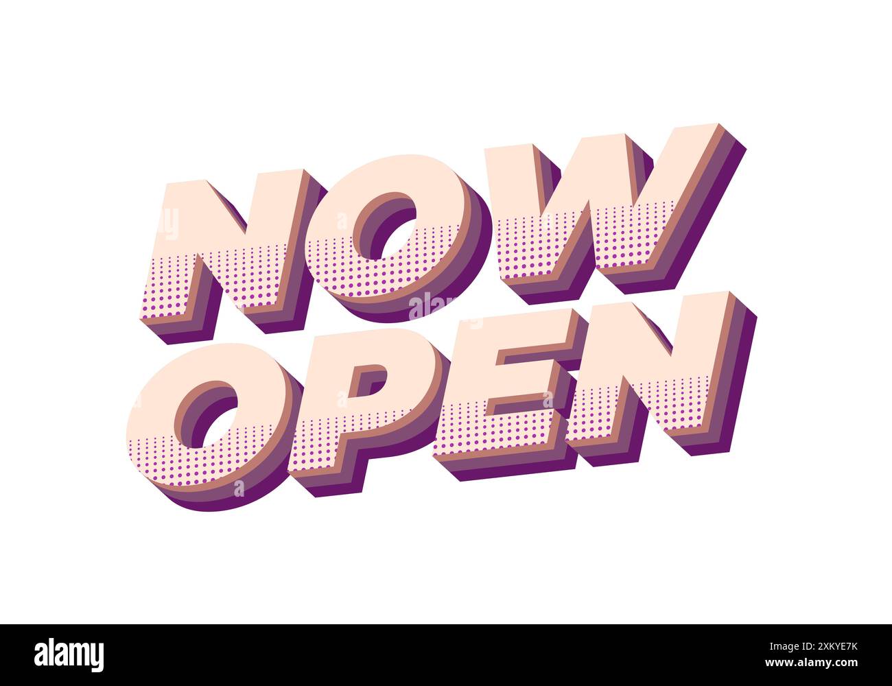 Now open. Text effect design in 3D style with good colors Stock Vector ...
