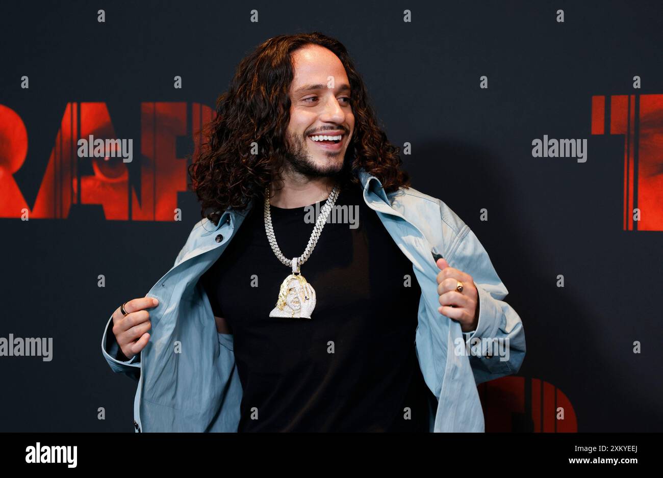 Russell "Russ" Vitale arrives on the red carpet for the "Trap" world ...