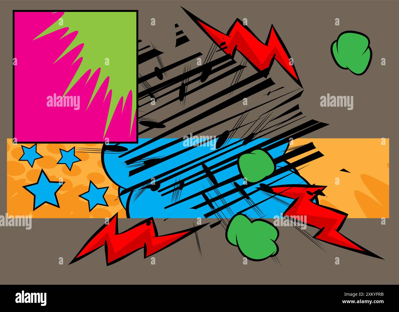 Super Cartoon Background, comic book abstract backdrop. Retro vector ...