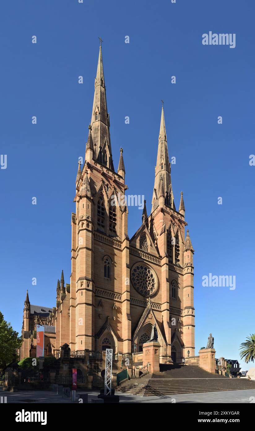 Architecture, Sydney, Australia, Front view of the Gothic Revival style ...