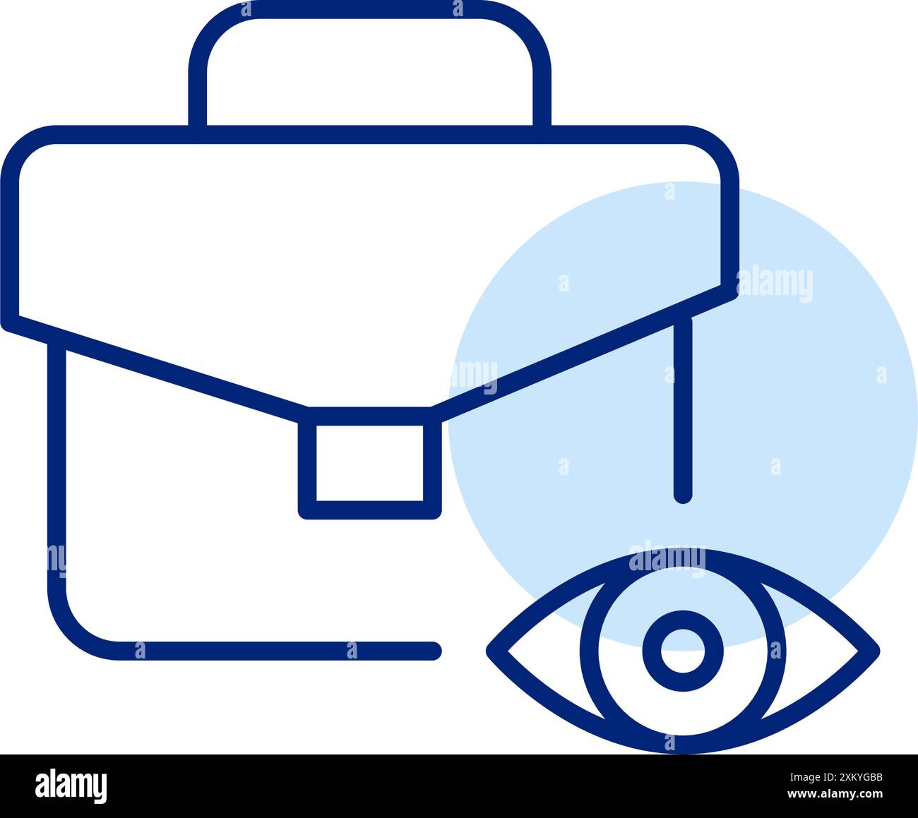 Briefcase and eye symbol. Portfolio assets visibility, financial ...