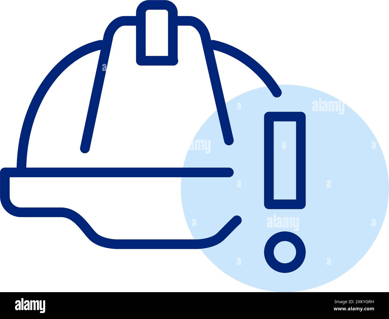 Hard hat and exclamation mark. Construction work safety, emergency ...