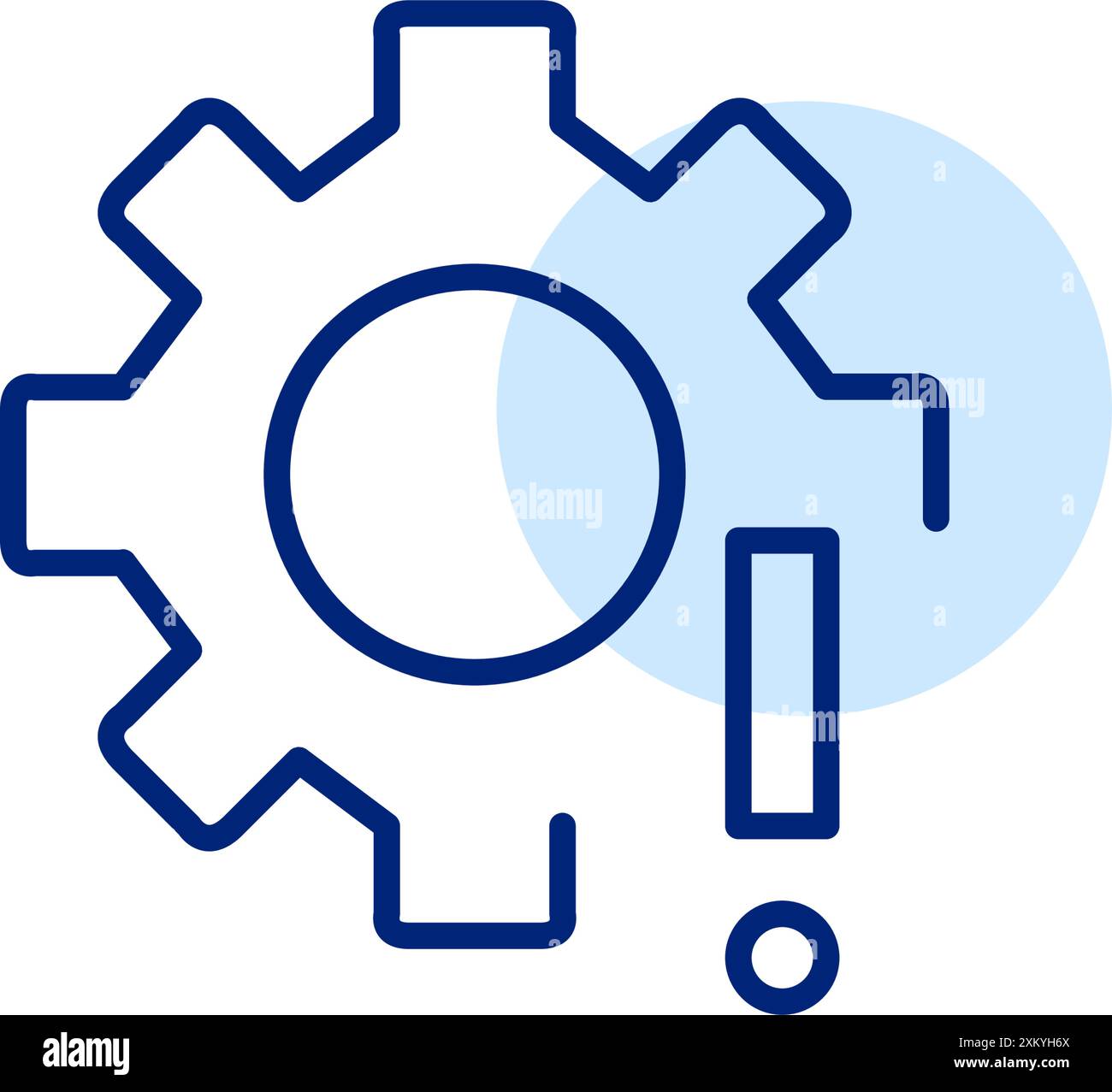 System notification. Configuration options. Cogwheel and exclamation mark. Pixel perfect ...