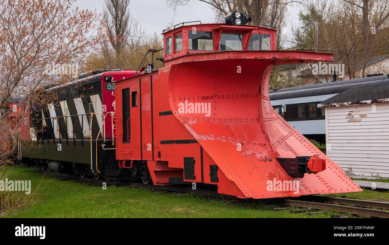 Diesel-powered narrow gauge plow train at the Historic Train Site and ...