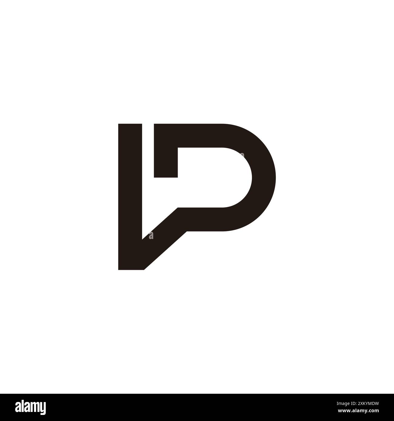 letter vp simple linked geometric lines logo vector Stock Vector Image ...