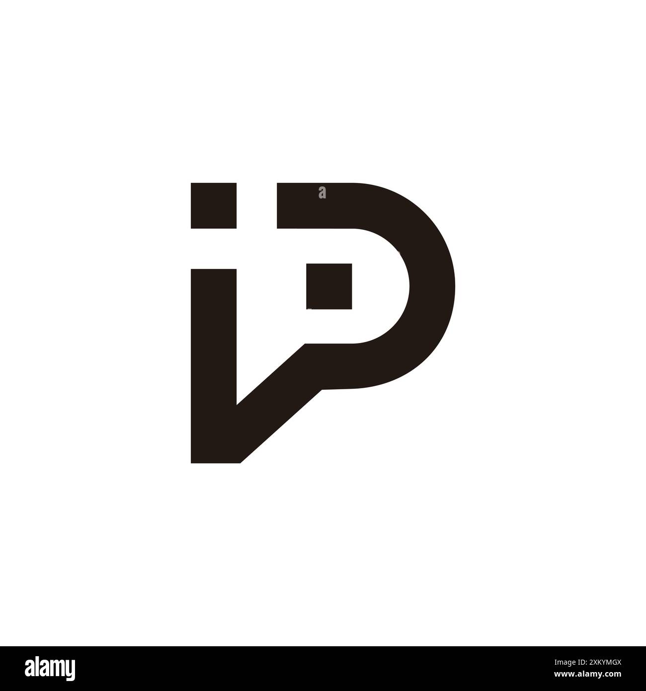 letter ip dots simple lines geometric logo vector Stock Vector Image ...
