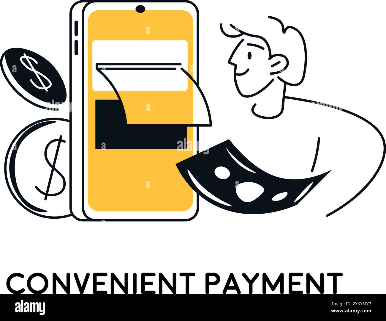 Illustration of a person making a payment Stock Vector Image & Art - Alamy