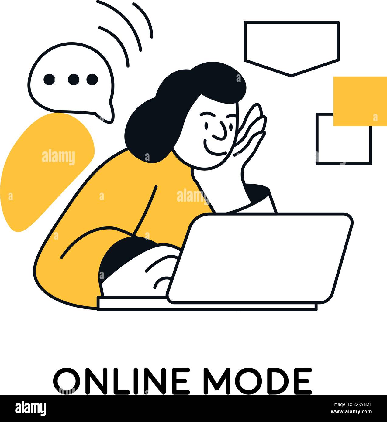 Illustration of a person working online Stock Vector Image & Art - Alamy