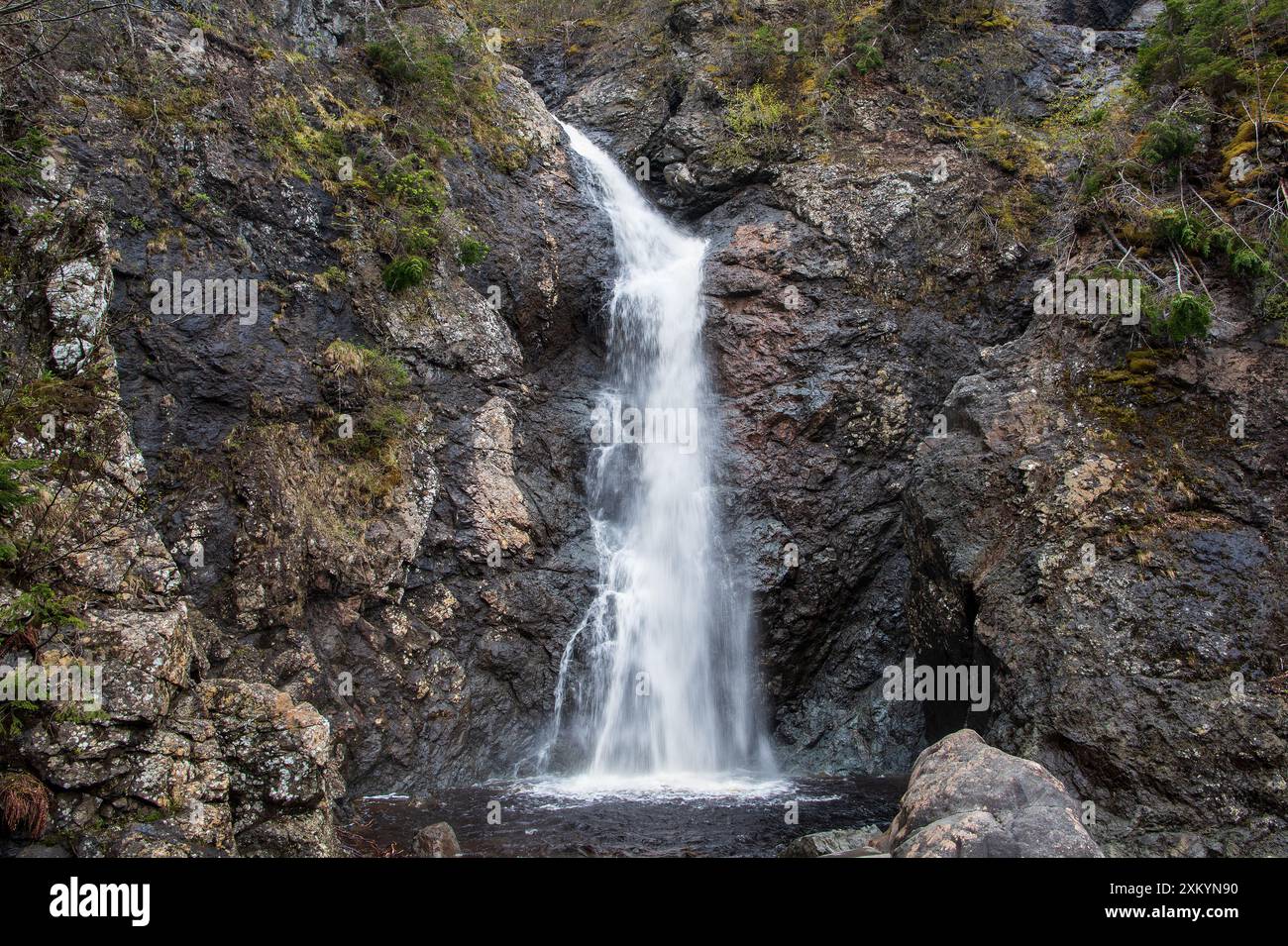 The Copper Mine Falls, located near York Harbour in Newfoundland ...