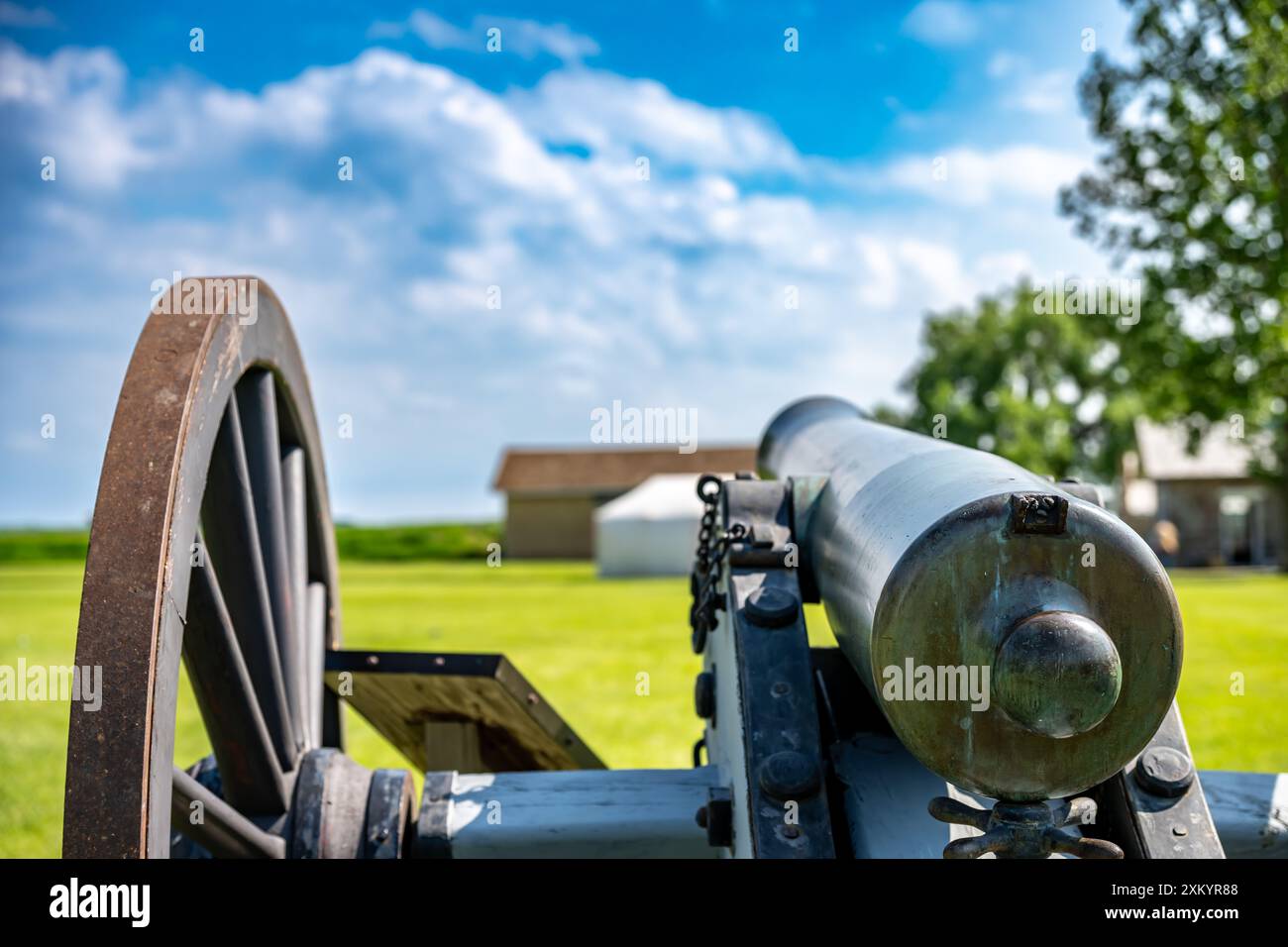 1800s Muzzle loaded artillery cannon at Fort Sisseton Historic State ...