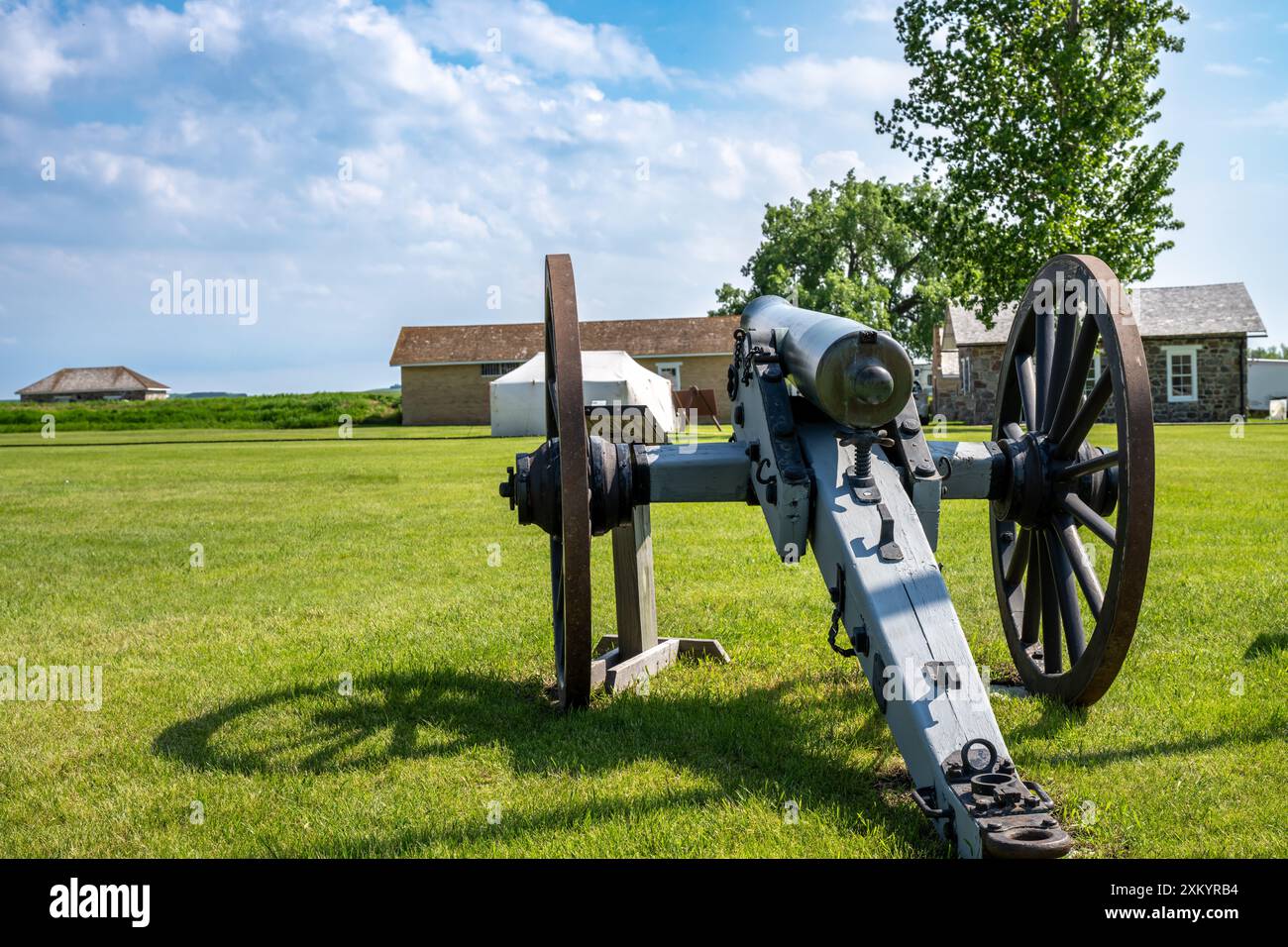 1800s Muzzle loaded artillery cannon at Fort Sisseton Historic State ...