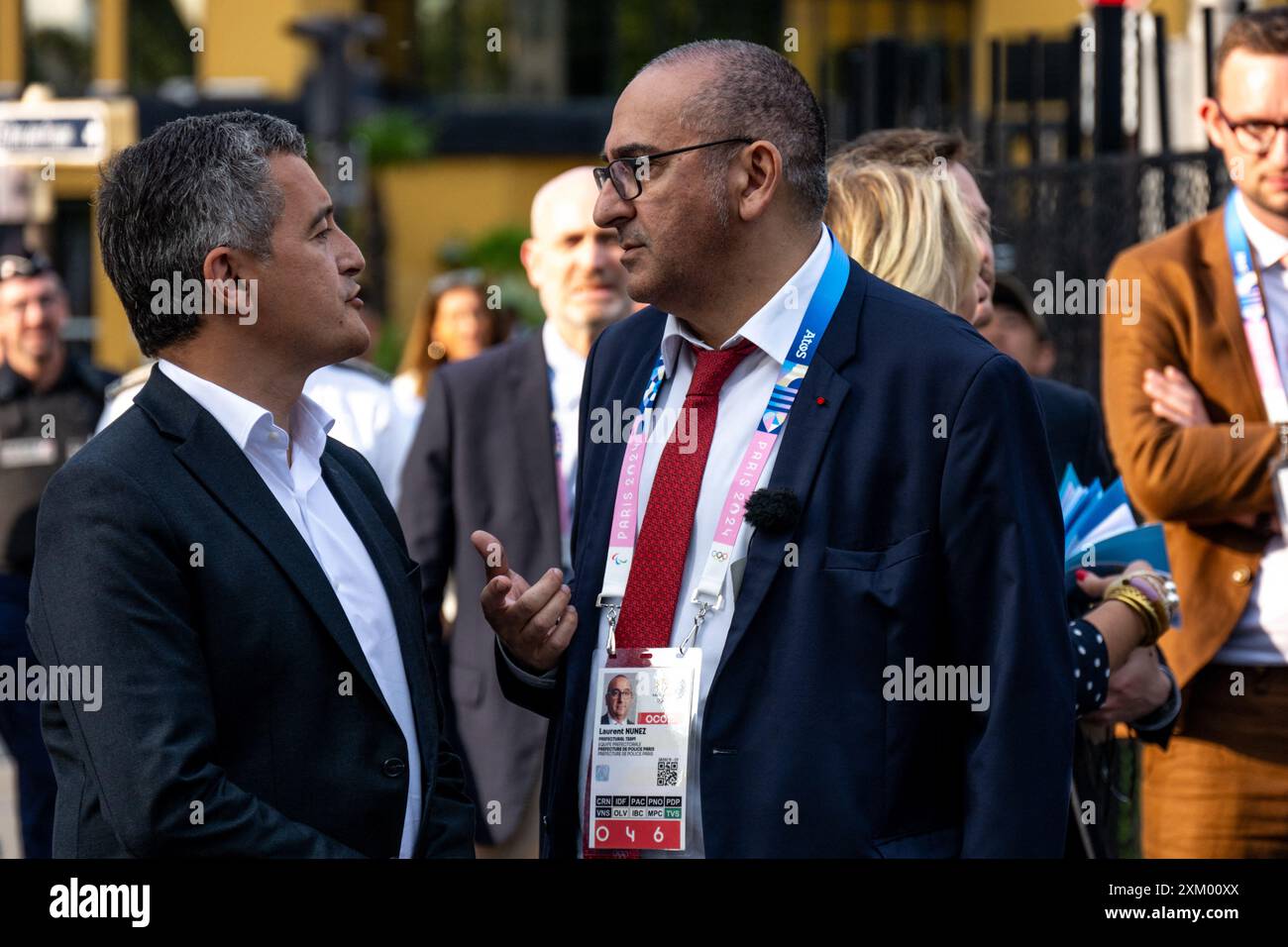 Paris, France. 24th July, 2024. L-R : Outgoing Interior Minister Gerald ...