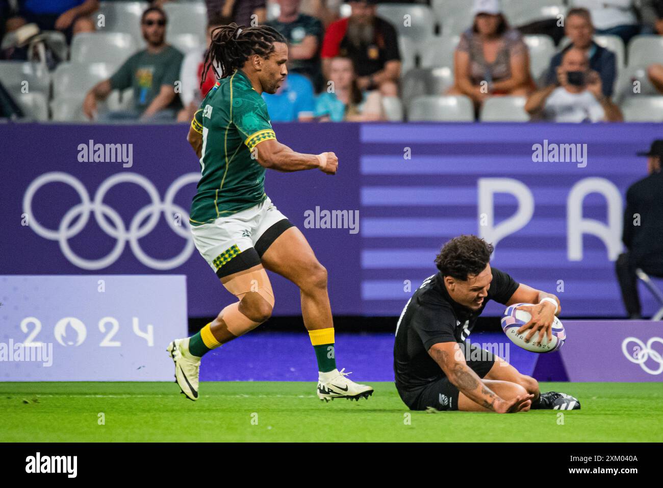 Saint Denis, France. 24th July, 2024. Moses Leo (New Zealand) and ...