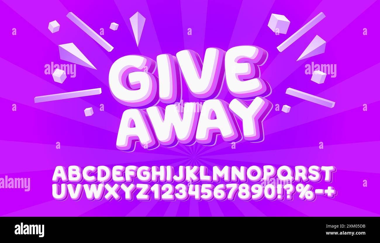 Giveaway font. English alphabet and numbers sign. Vector Stock Vector ...