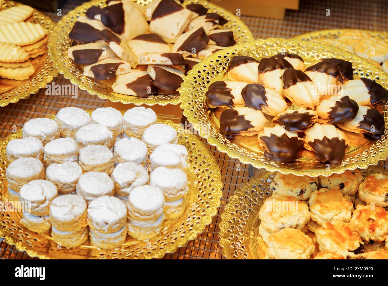 Biscuits in shop window of confectionery in Barcelona, Spain Stock ...