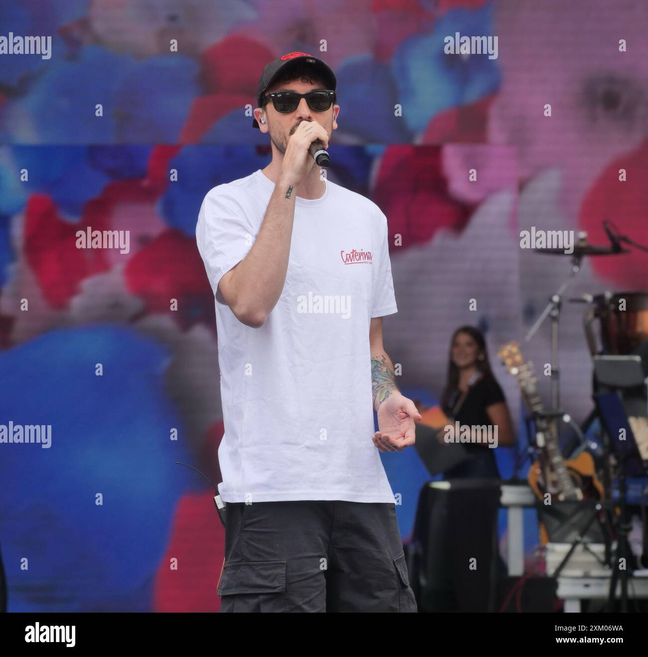 Carl Brave singer during orchestra rehearsals and acoustic test in ...