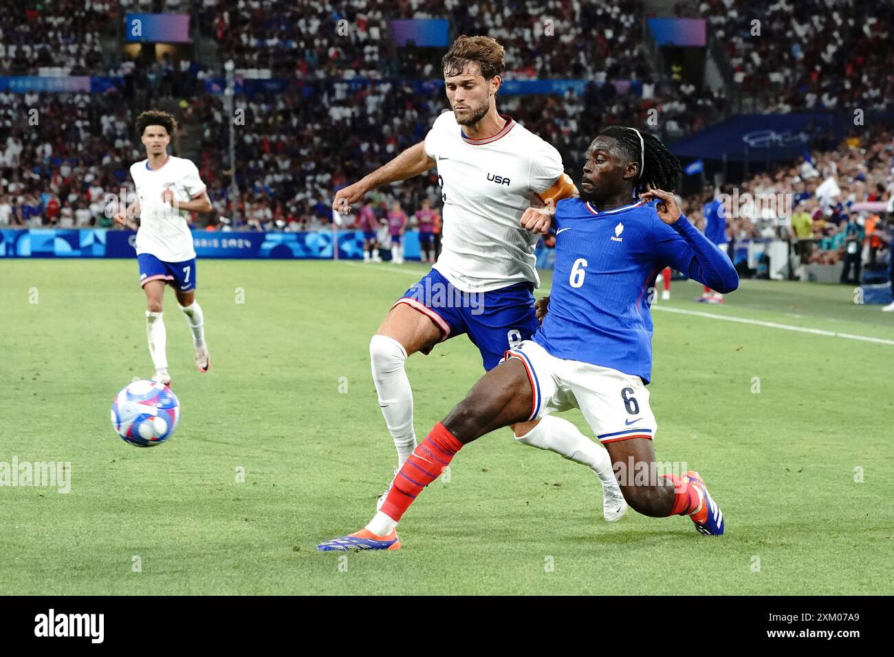 Manu Kone (France) and Tanner Tessmann (USA) during the Football, Men's ...