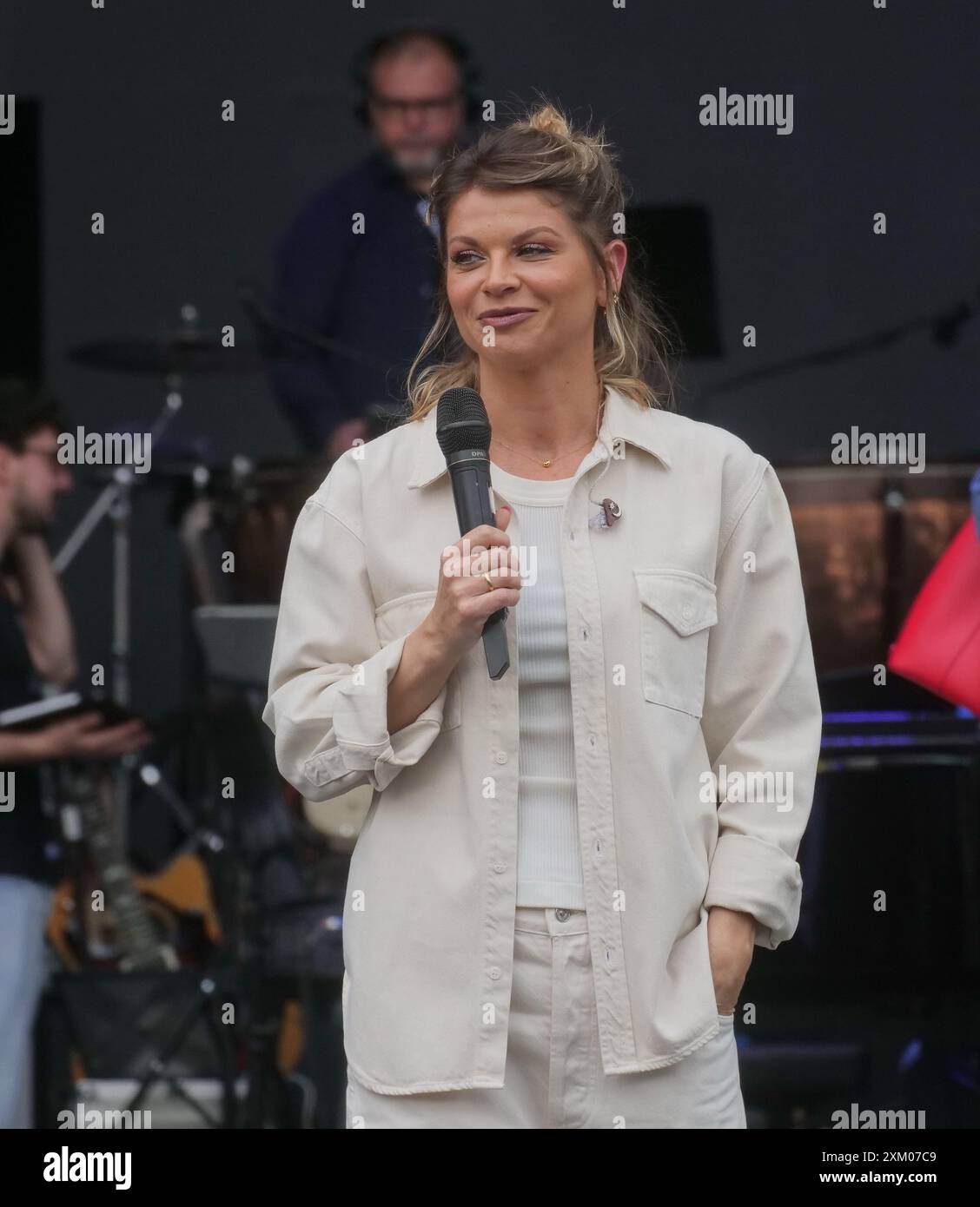 Alessandra Amoroso singer during orchestra rehearsals and acoustic test ...