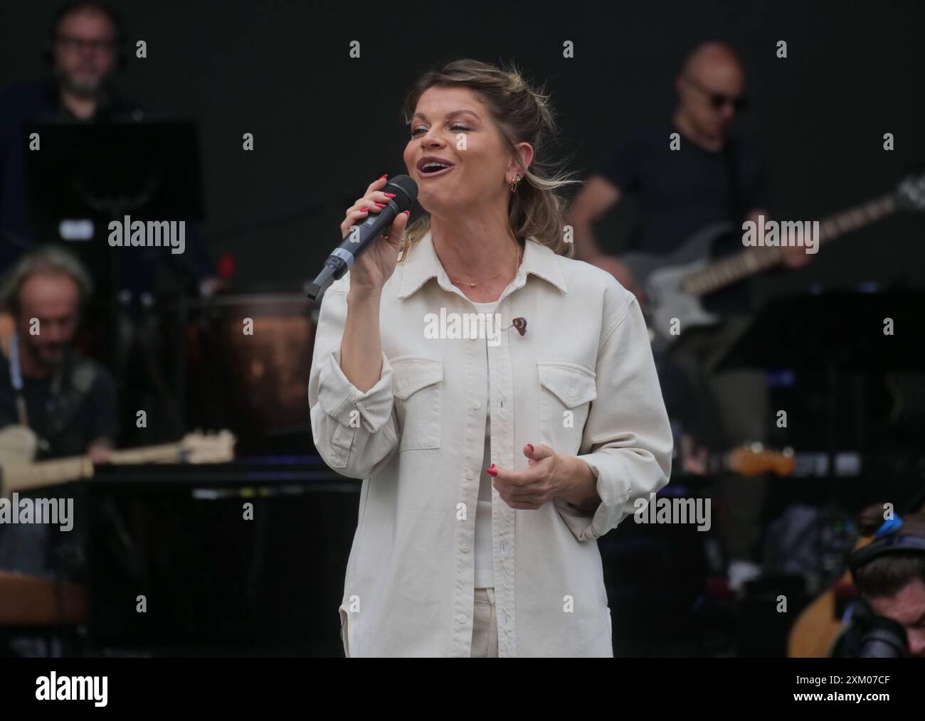 Alessandra Amoroso singer during orchestra rehearsals and acoustic test ...