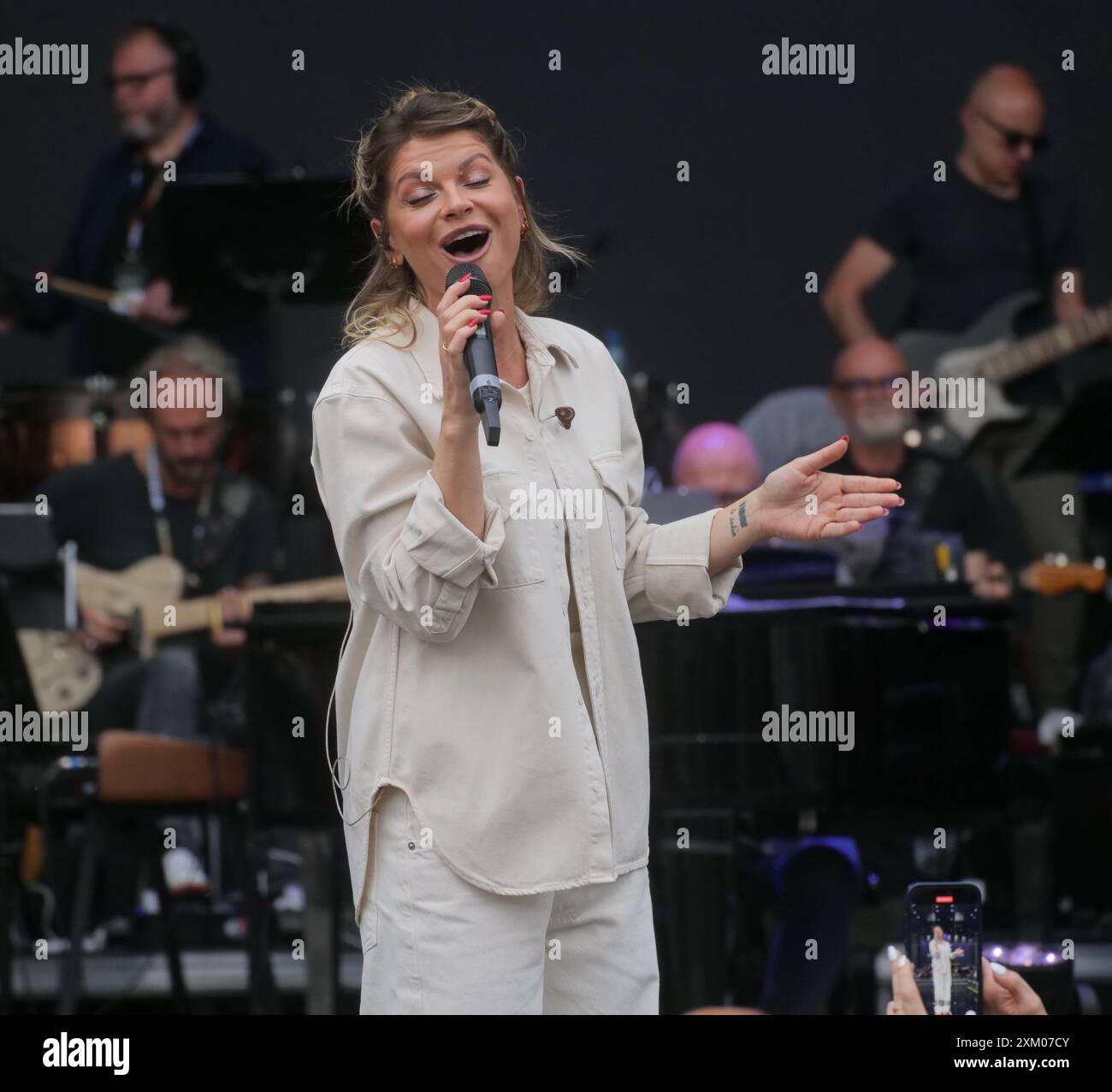 Alessandra Amoroso singer during orchestra rehearsals and acoustic test ...