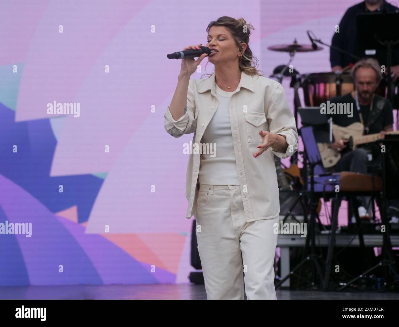 Alessandra Amoroso singer during orchestra rehearsals and acoustic test ...