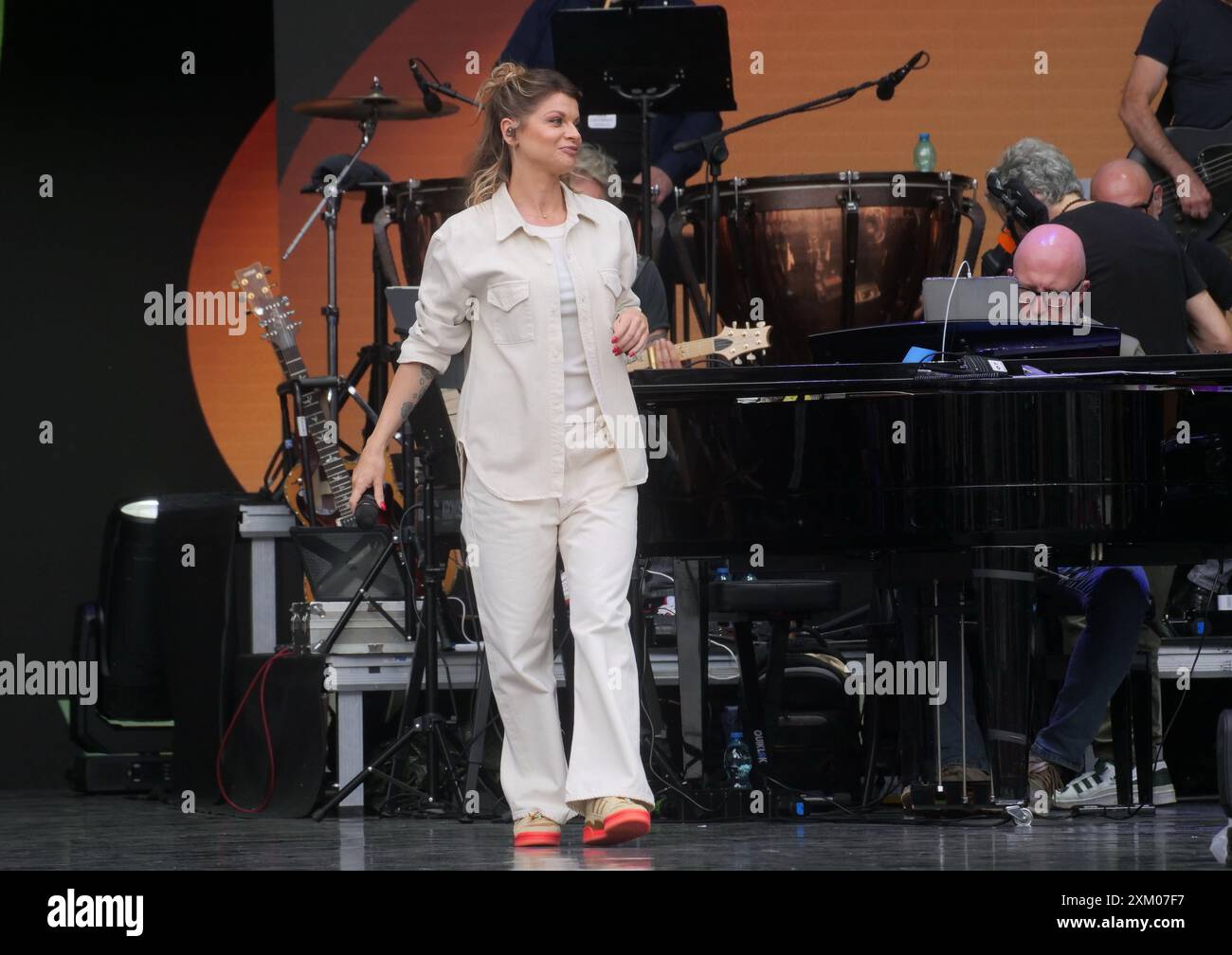 Alessandra Amoroso singer during orchestra rehearsals and acoustic test ...