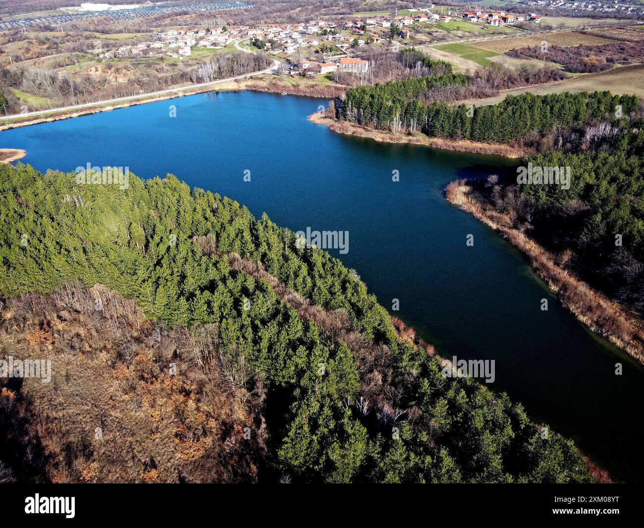 Aerial view lakeside forest from hi-res stock photography and images ...