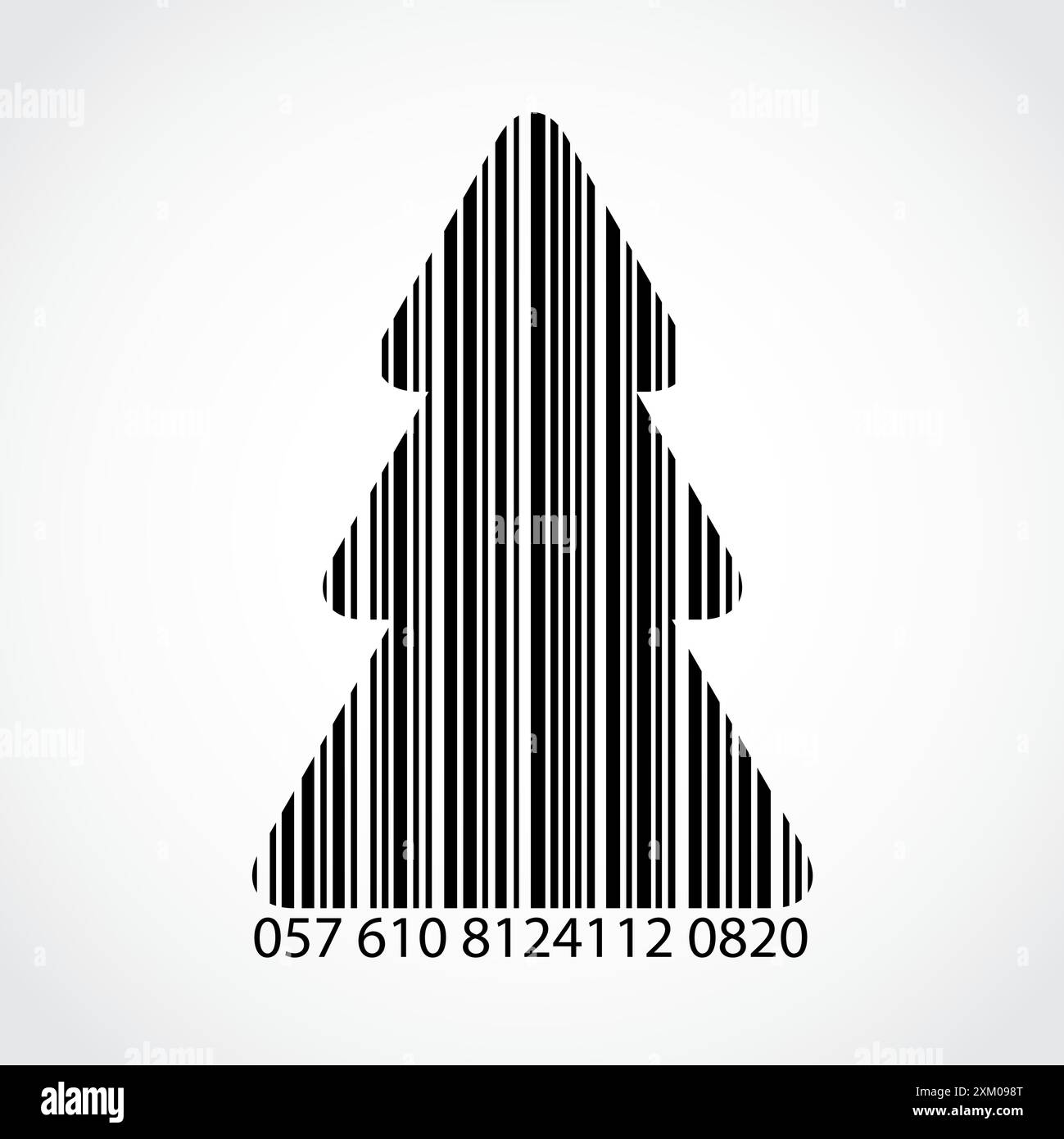 bar code christmas tree, black white vector illustration Stock Vector ...