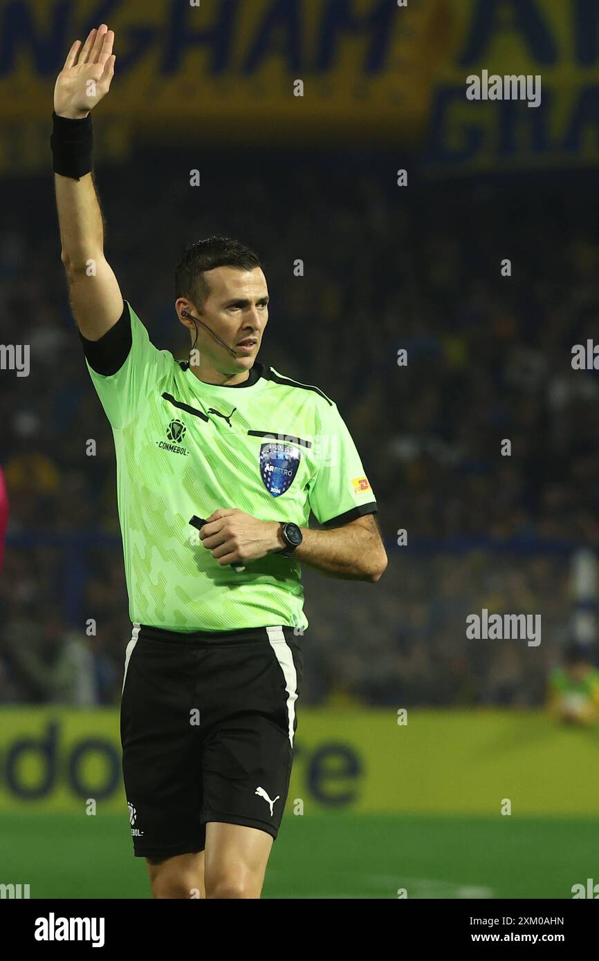 Uruguayan referee Andres Matonte gestures during the Copa Sudamericana ...