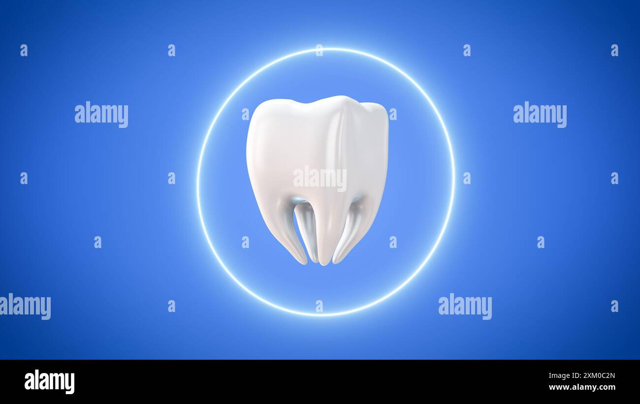 White healthy molar tooth 3D render Stock Photo - Alamy