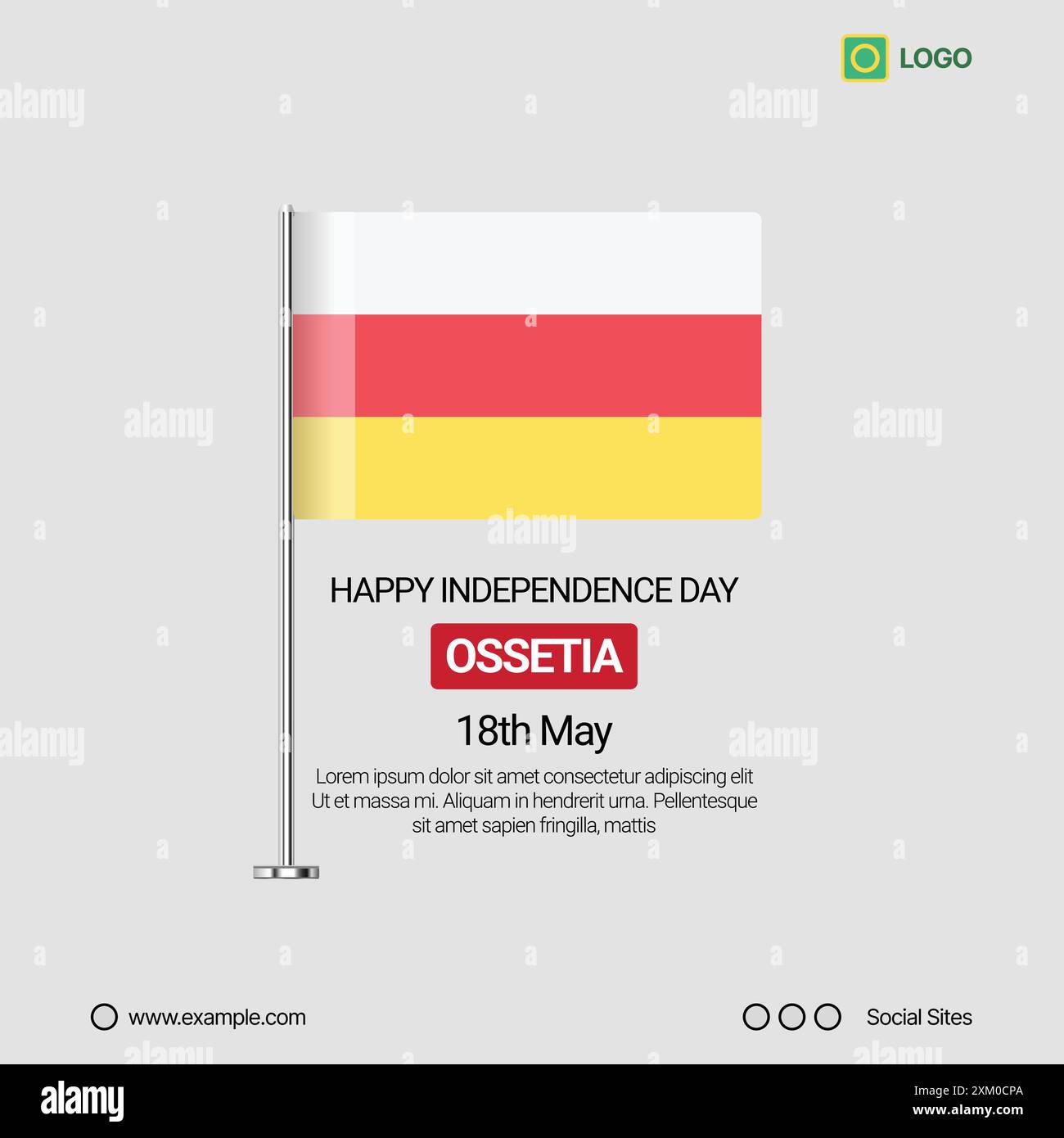 Editable ossetia flag vector Stock Vector Images - Alamy